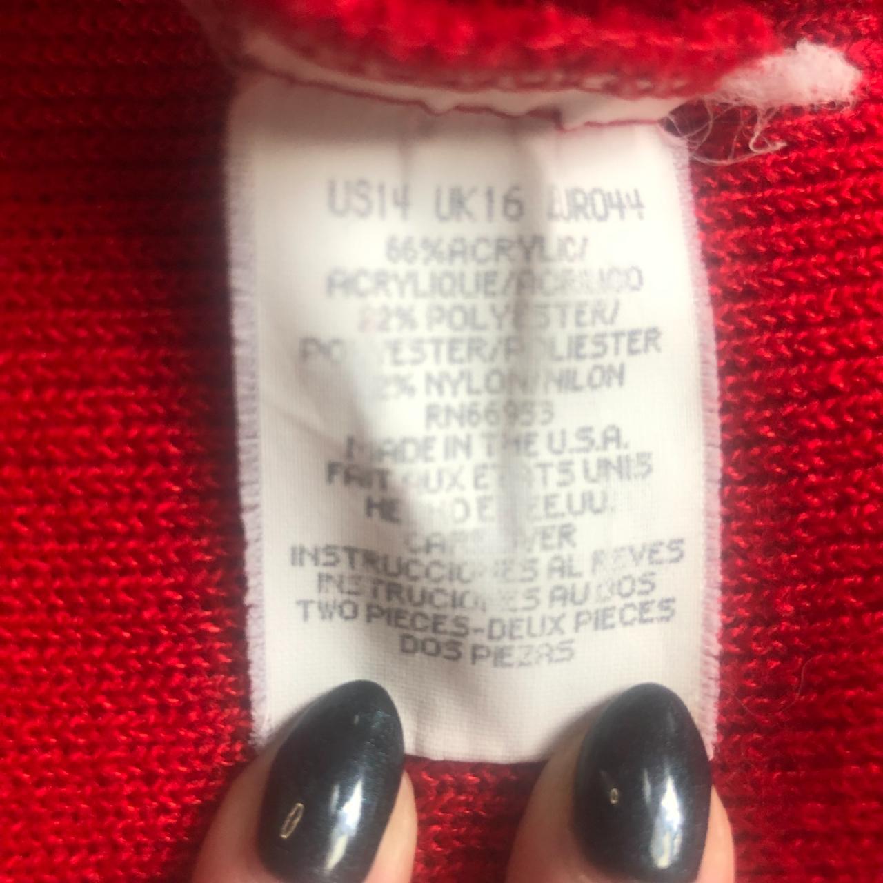 Vintage 90s Leslie Fay Dresses Red Black Knit with... - Depop