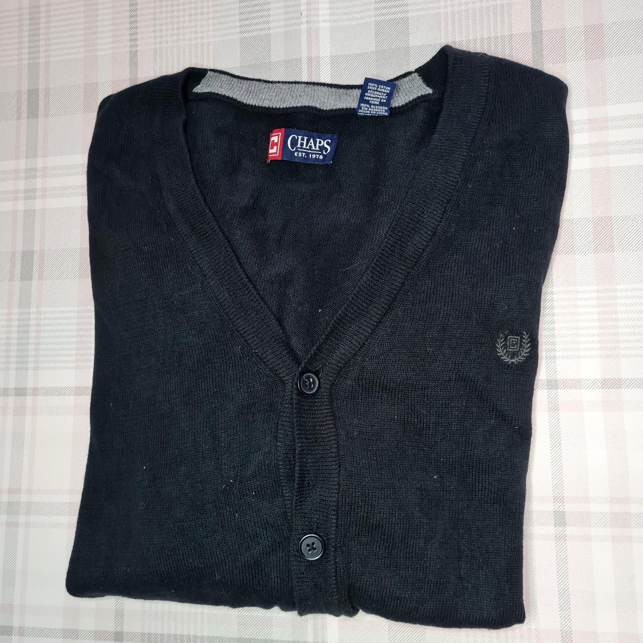 CHAPS Ralph Lauren Black Button up cardigan. Size:... - Depop