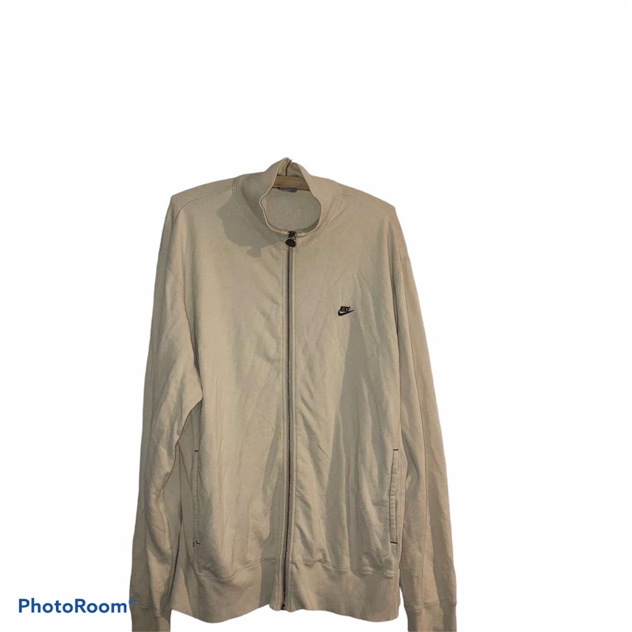 Beige Nike zip up jacket Size XL 9/10 condition... - Depop