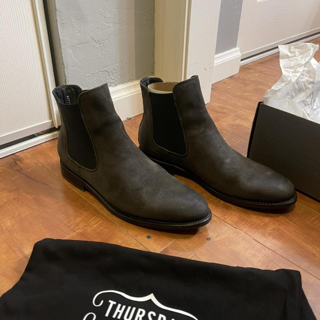 Thursdays Boots - Grey Cavalier Chelsea Boot Hello!... - Depop