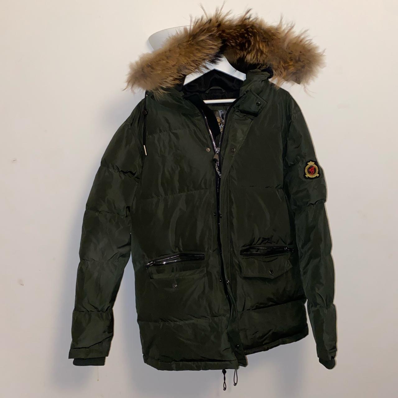 Benjart Real fur parka jacket Worn once Size XL... - Depop