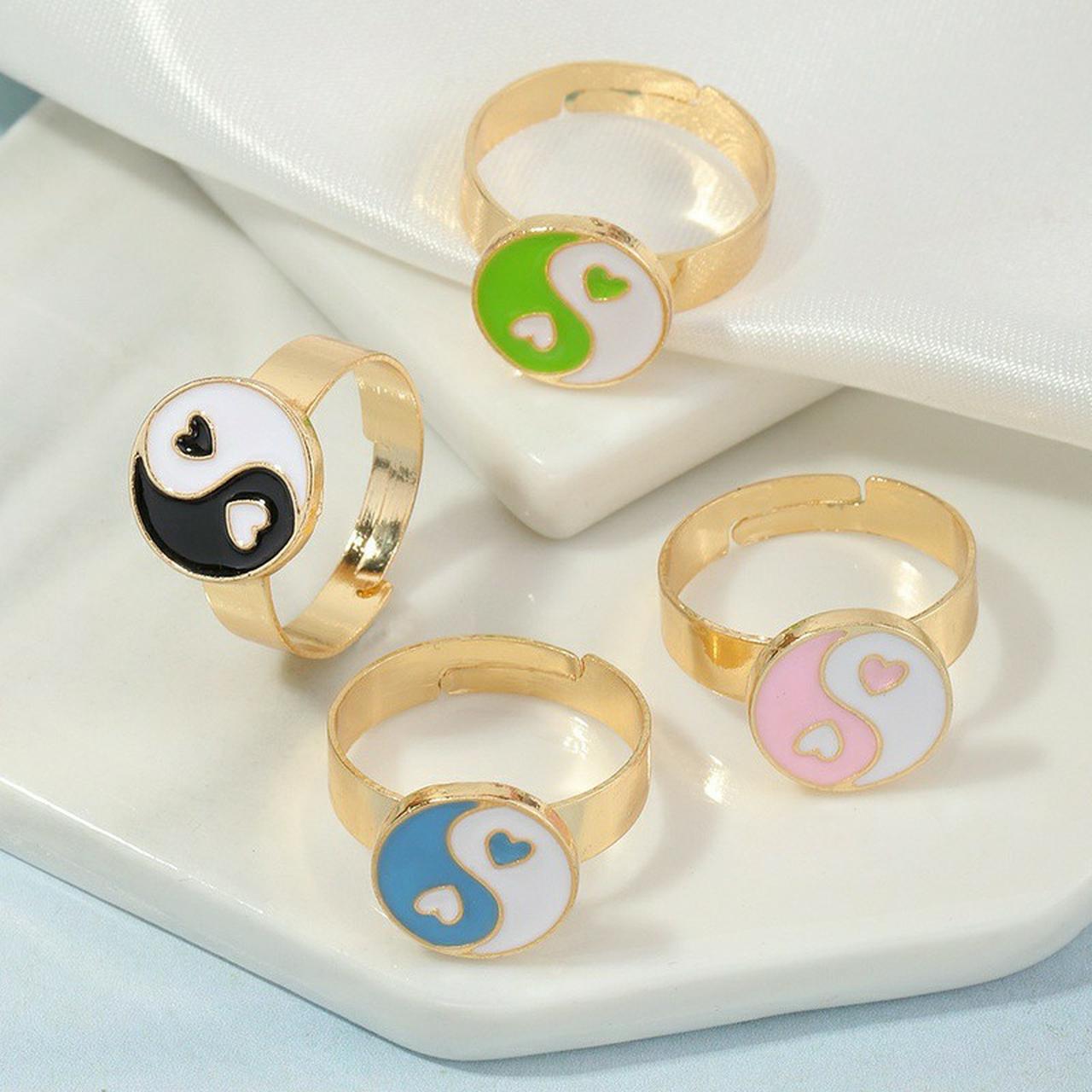 Gold plated over brass enamel rings! These rings are... - Depop