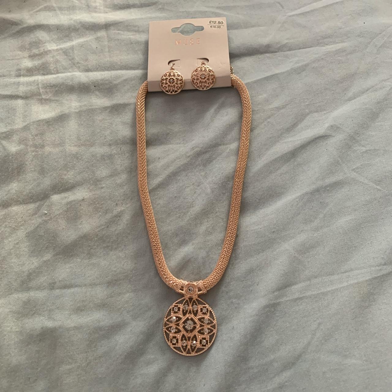 Boots muse jewellery necklace and earring set with... - Depop