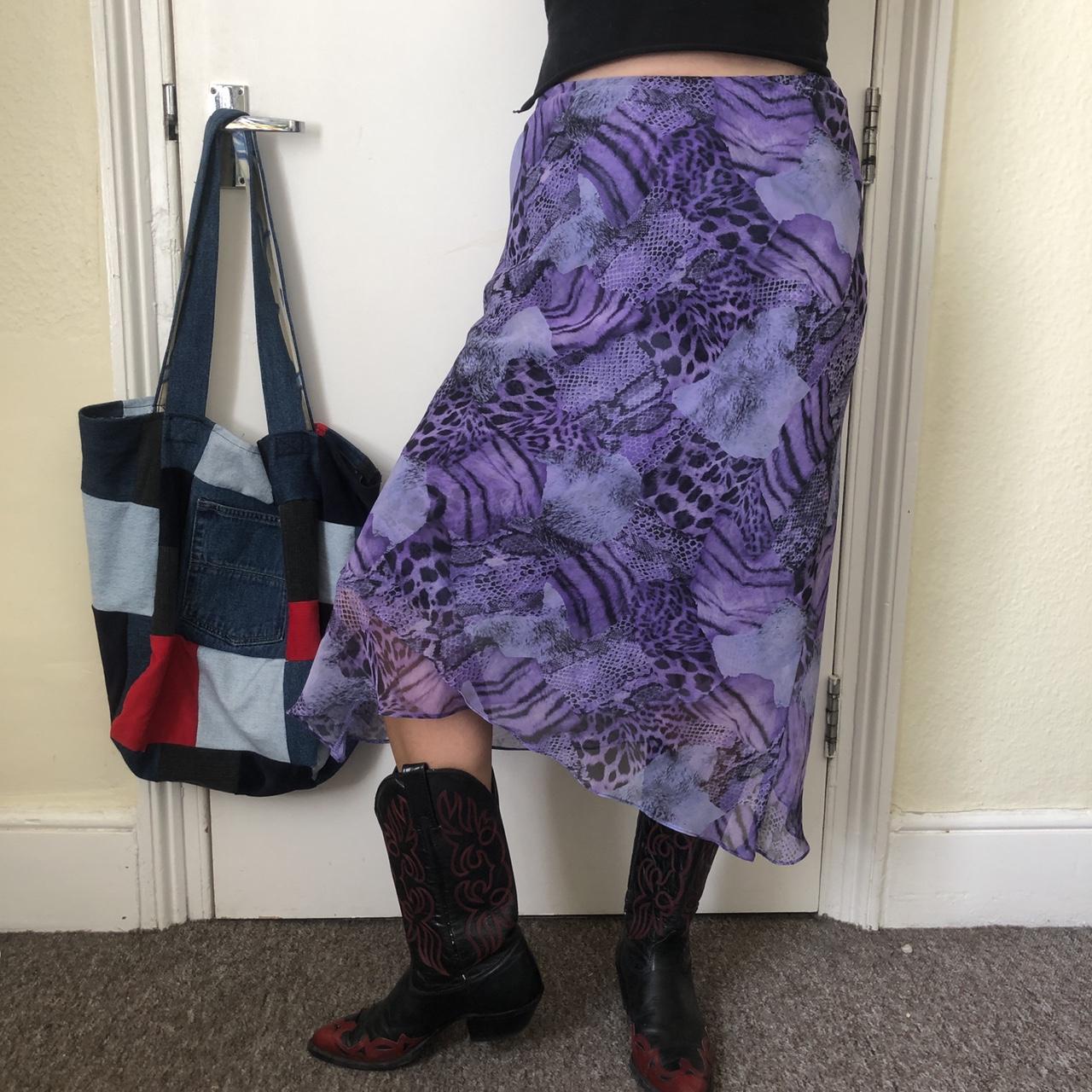 Vintage purple floaty skirt - Depop