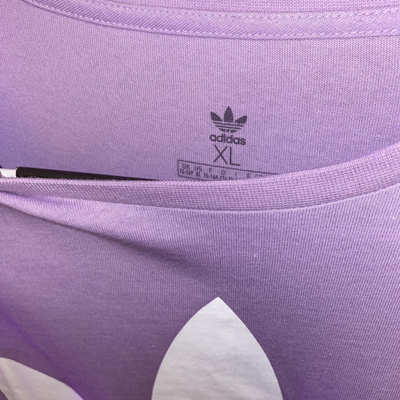 Lavender adidas oversized shirt never worn, can be... - Depop