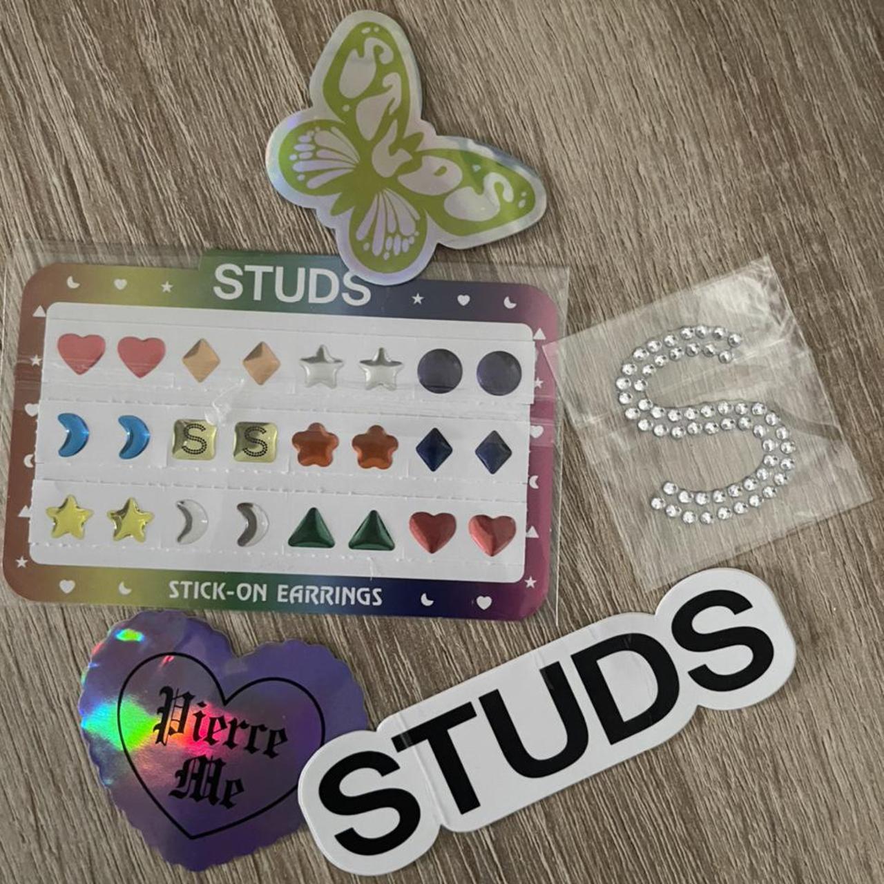 Studs stickers Sticker collection in neon pocket... - Depop