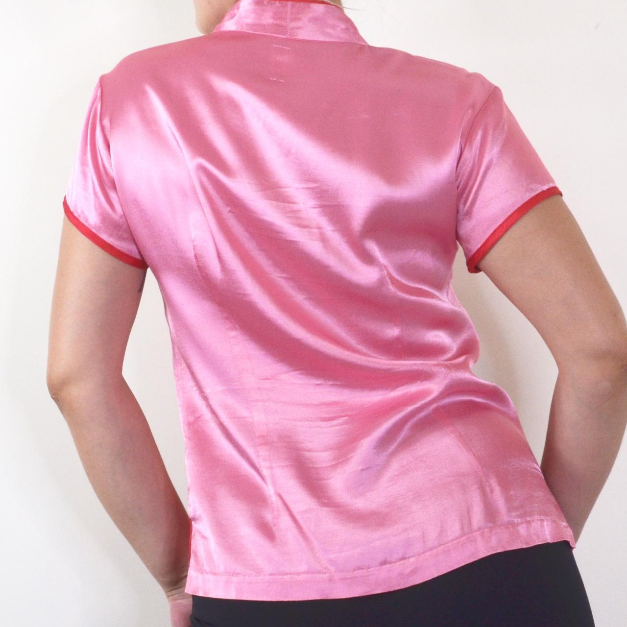Staud Hot Pink Satin Top Sz medium Model’s... - Depop