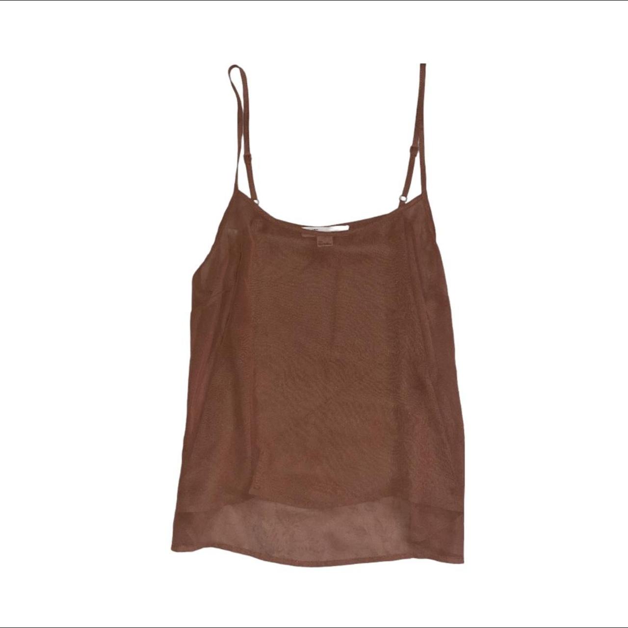 - light brown mesh layering tank top 🐌 - size small... - Depop