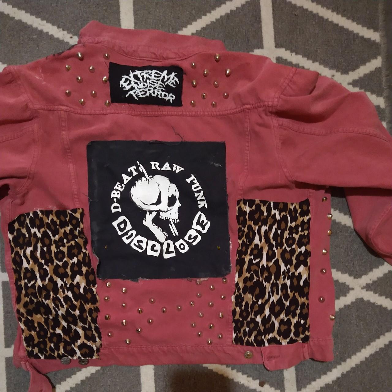 Unfinished pink denim punk jacket Size: Large Not... - Depop