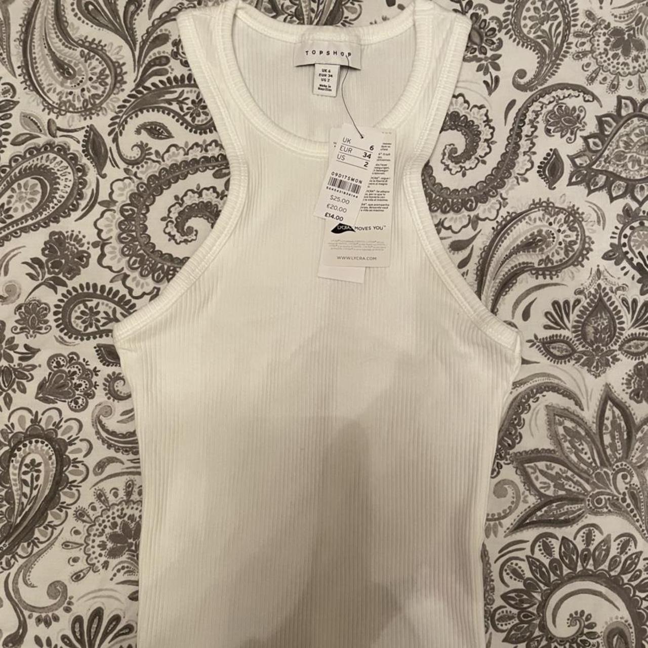 Topshop Women's White Vest | Depop