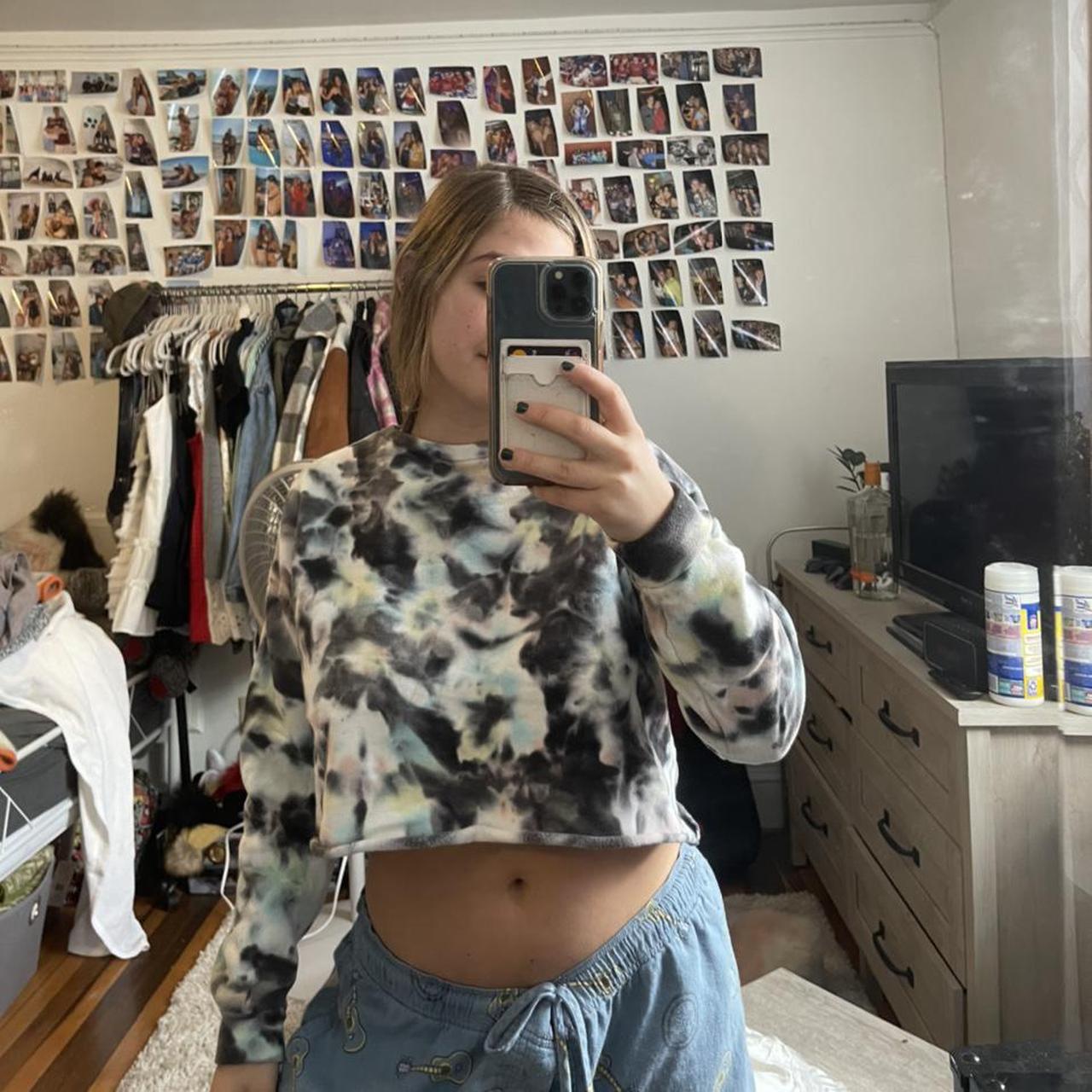 Target, colsie sweatshirt. Tie dye, super cute, worn... - Depop