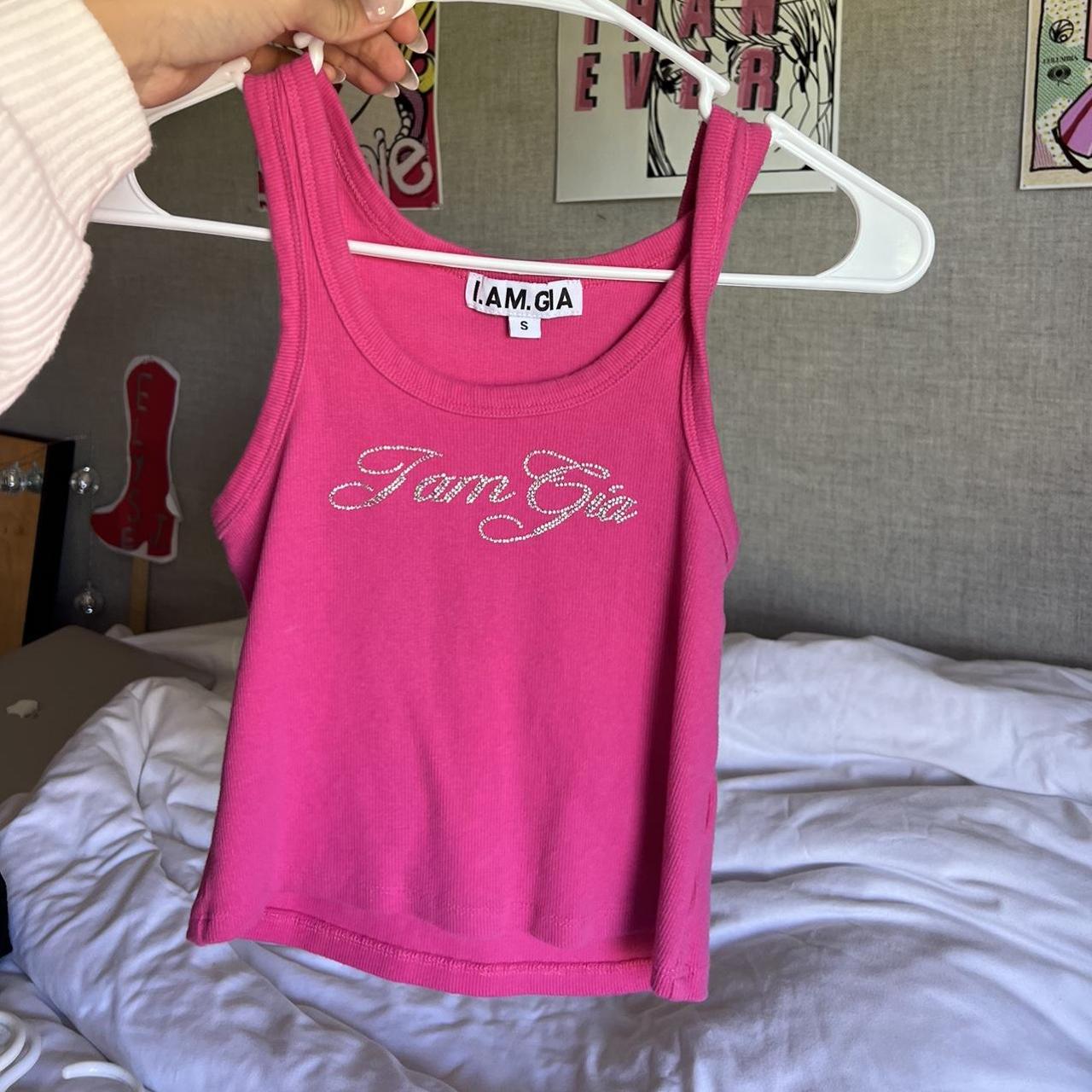I am gia pink tank top Size small Sold out! - Depop
