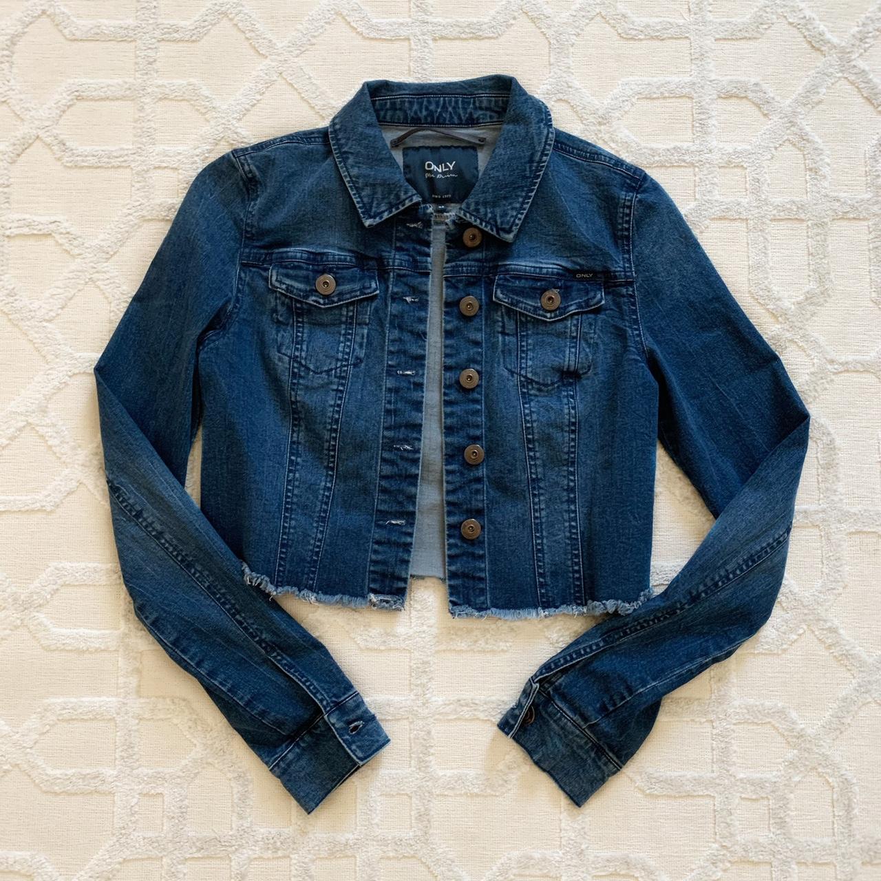 ASOS ONLY Cropped Jean Jacket in size 34. Fit like... - Depop