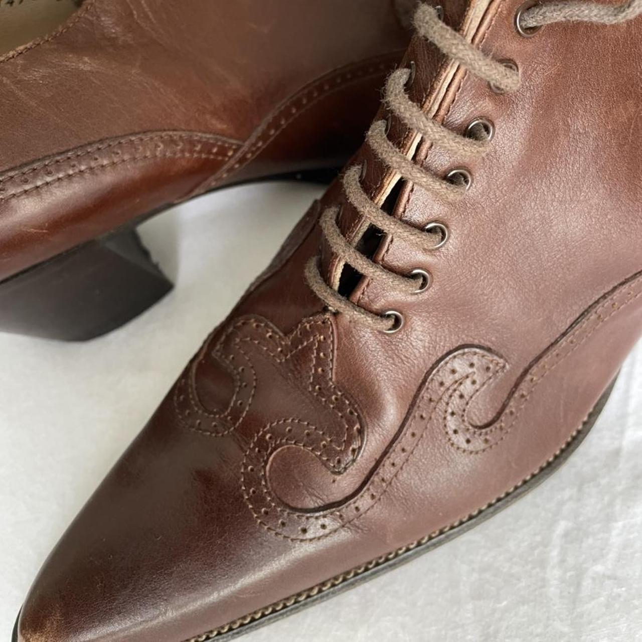 Women's Brown and Burgundy Brogues | Depop