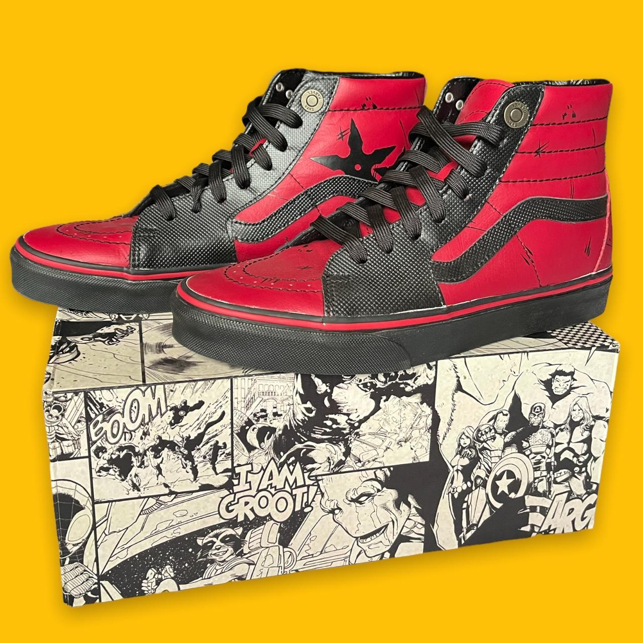 Vans x Marvel Collab - Deadpool Vans Size US... - Depop