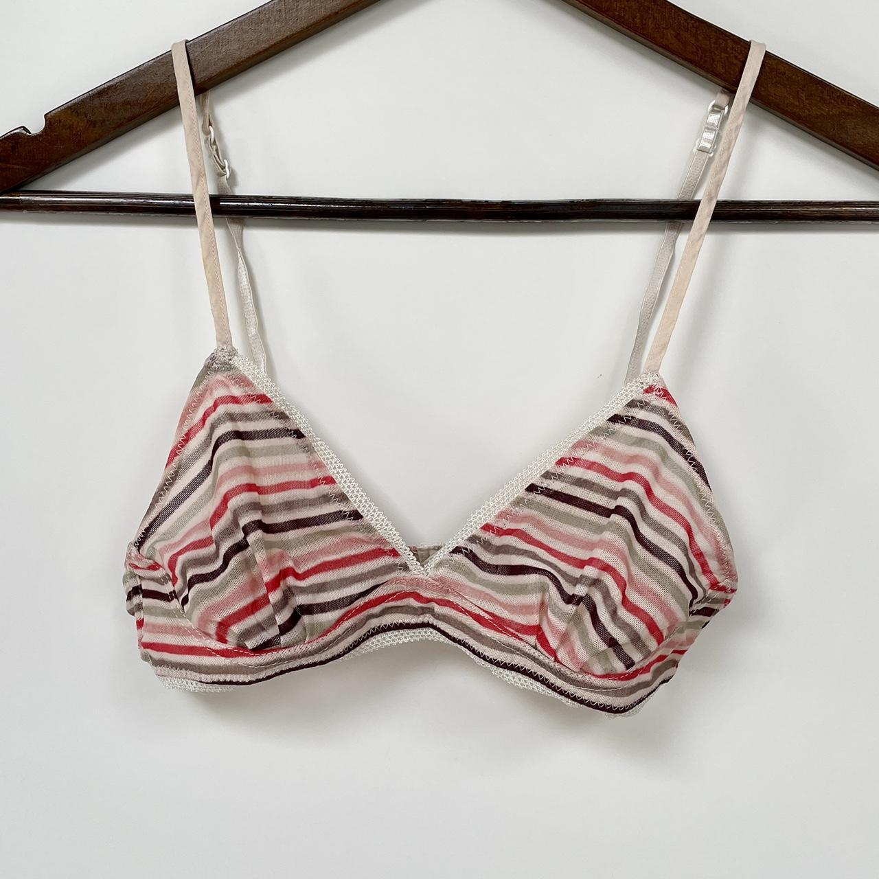 Women's Red and White Bra | Depop