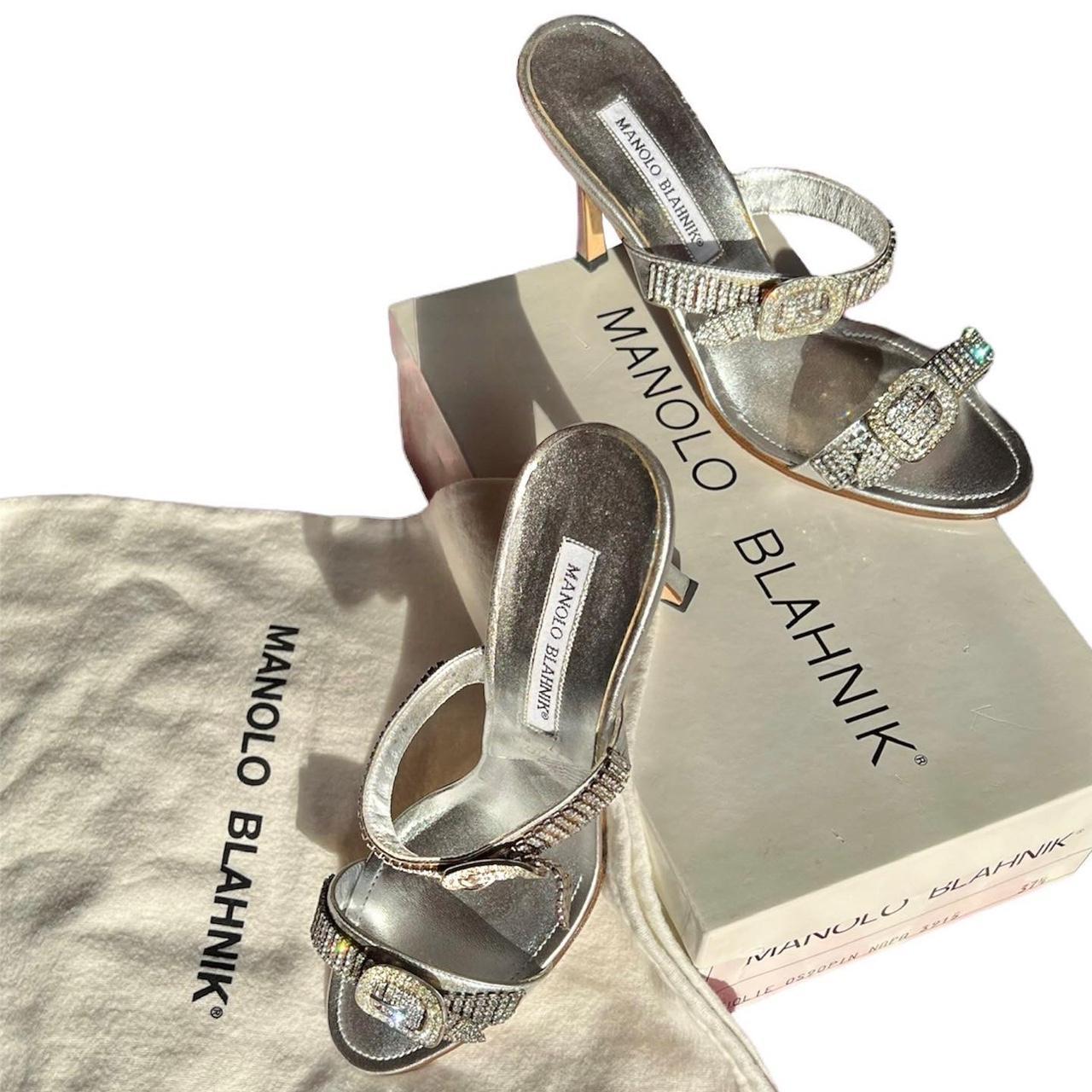 NIB Vintage 2005 Manolo Blahnik Rhinestone Double... - Depop