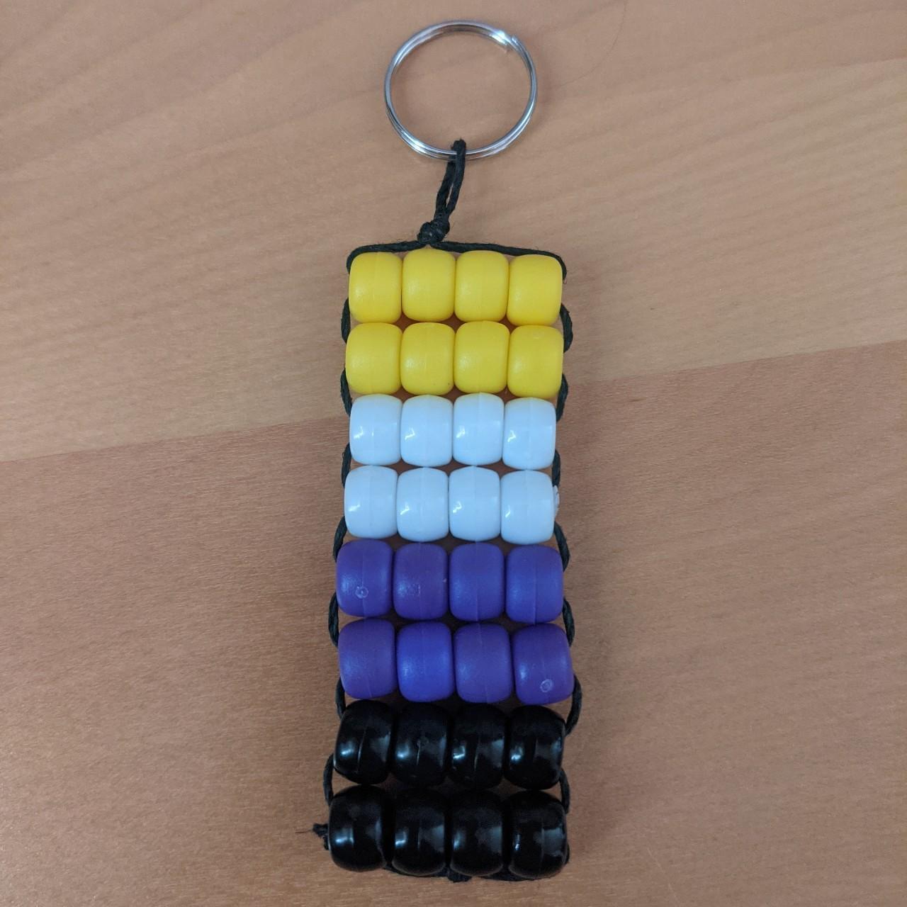Nonbinary LGBTQ Beaded Keychain Made by me, works as... - Depop
