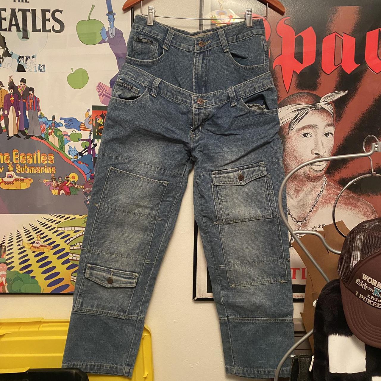 Vintage rare diesel double jeans Labeled size... - Depop
