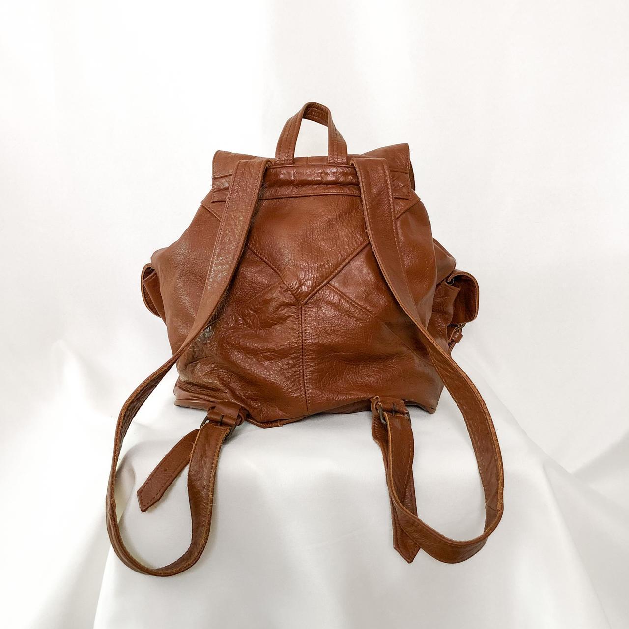 Chocolate Brown Leather Backpack Talk about back to... - Depop