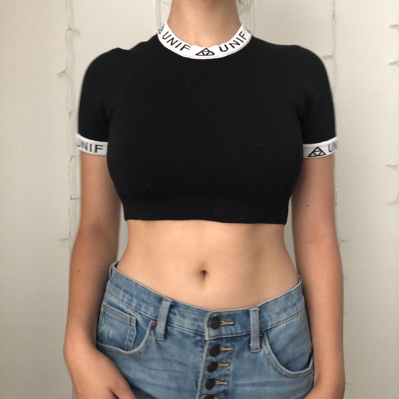 Awesome Unif Black and White Thick Knit Ribbed... - Depop