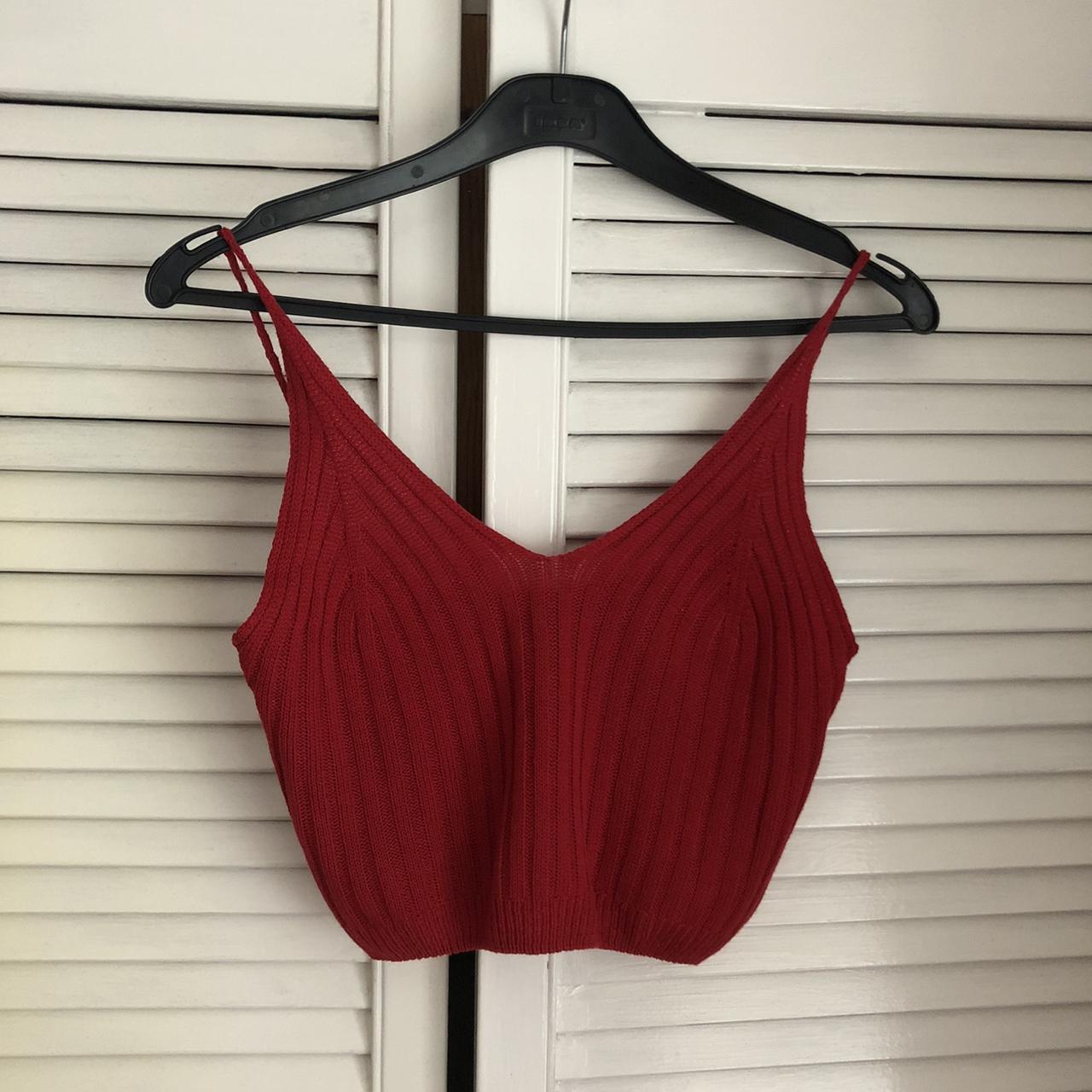SHEIN Women's Red Crop-top | Depop