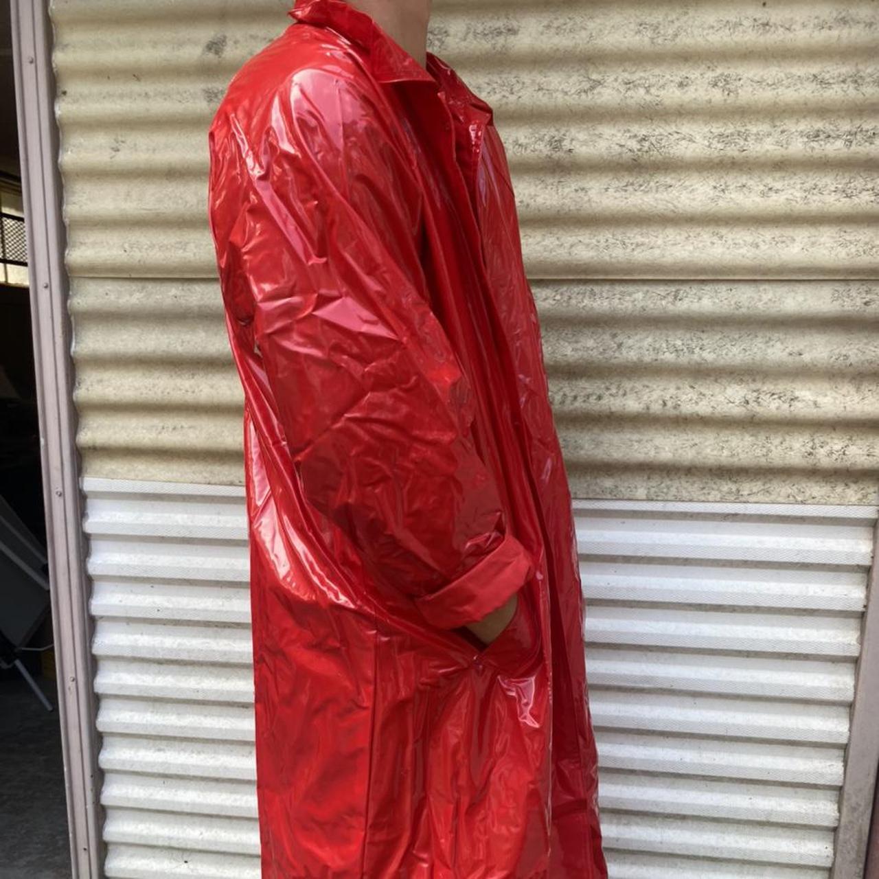 Red PVC/patent long trench/Jacket #PVC #S&M #punk... - Depop