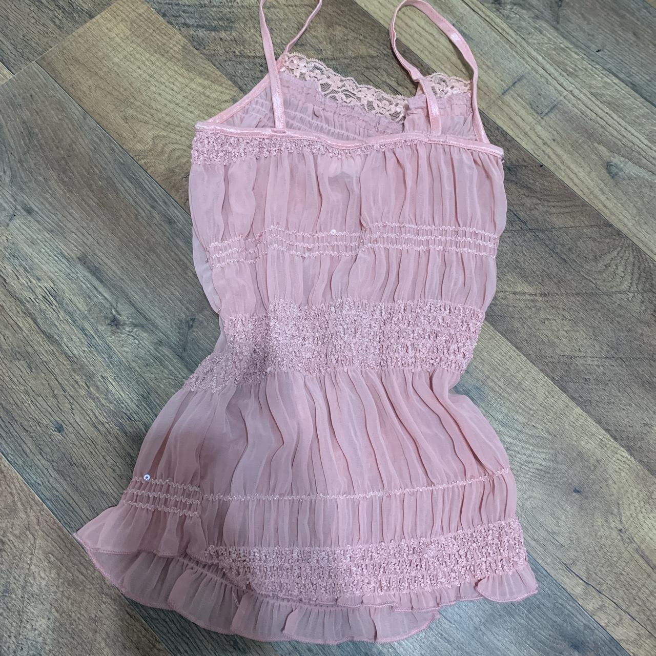 vintage baby pink spaghetti strap... - Depop