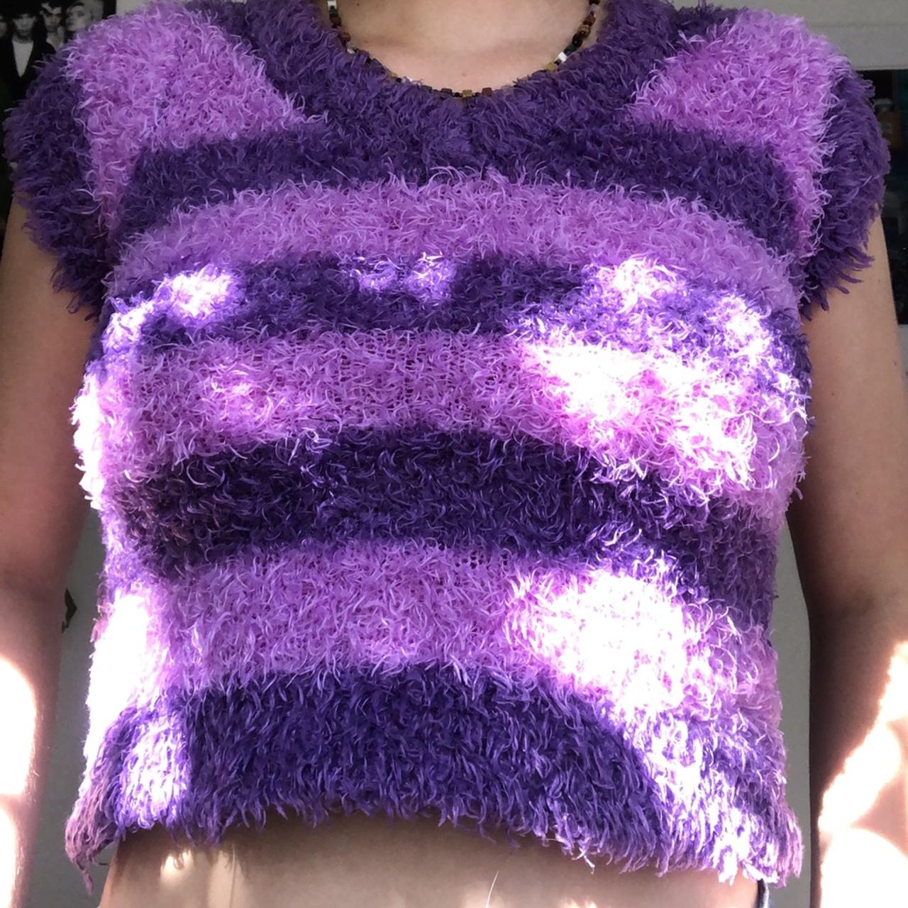 Fuzzy purple crop top!! This ones real comfy. It... - Depop