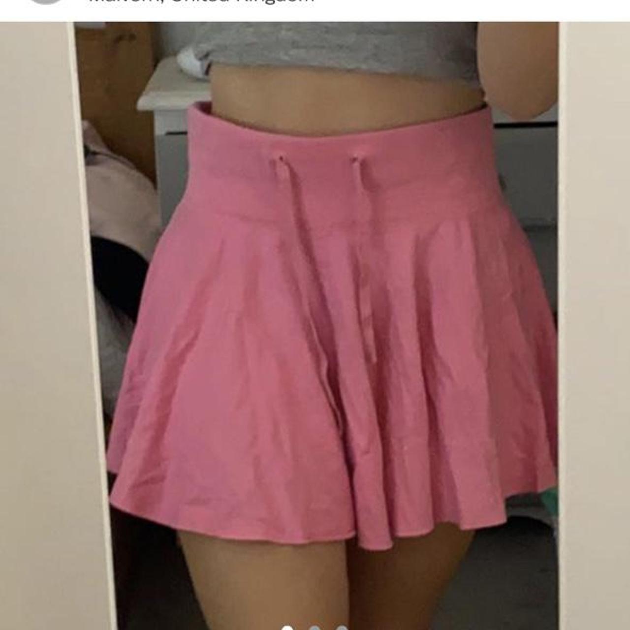 Pink y2k tennis skort sorta vibe, drawstring skirt.... - Depop