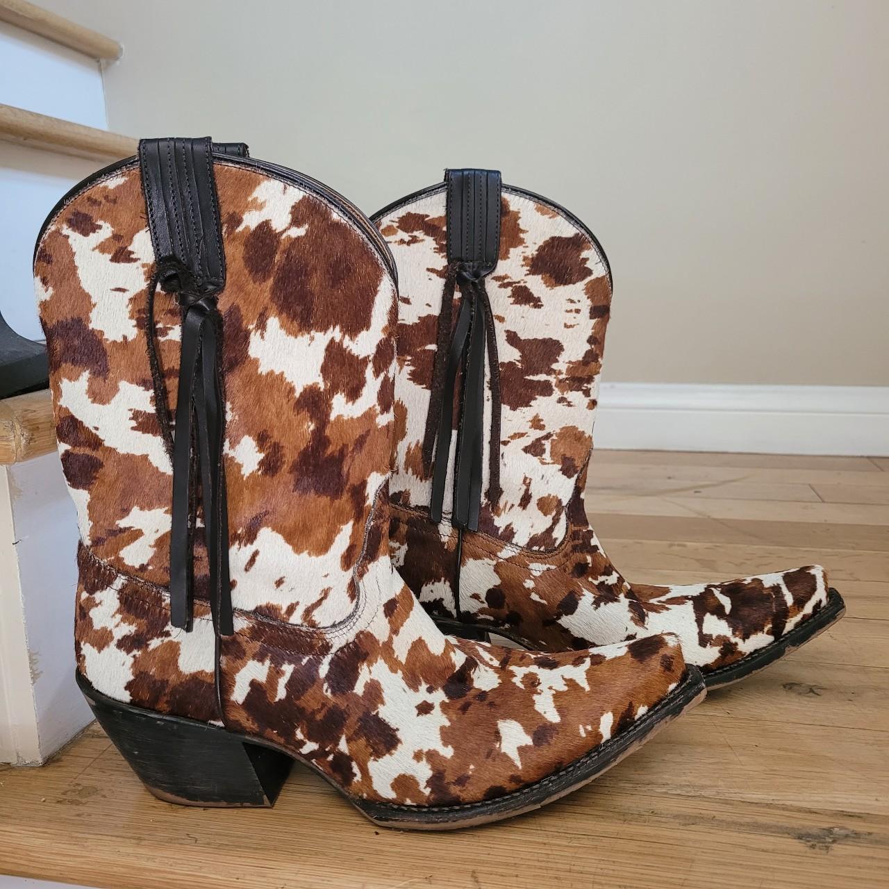Tony Lama Snip Toe Cowboy Boots 👢 Multi brown cow... | Depop