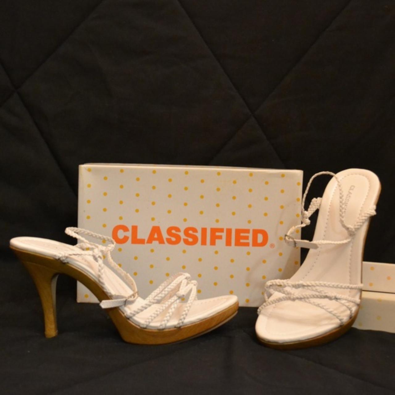 CLASSIFIED Houston White Platform Heels... - Depop