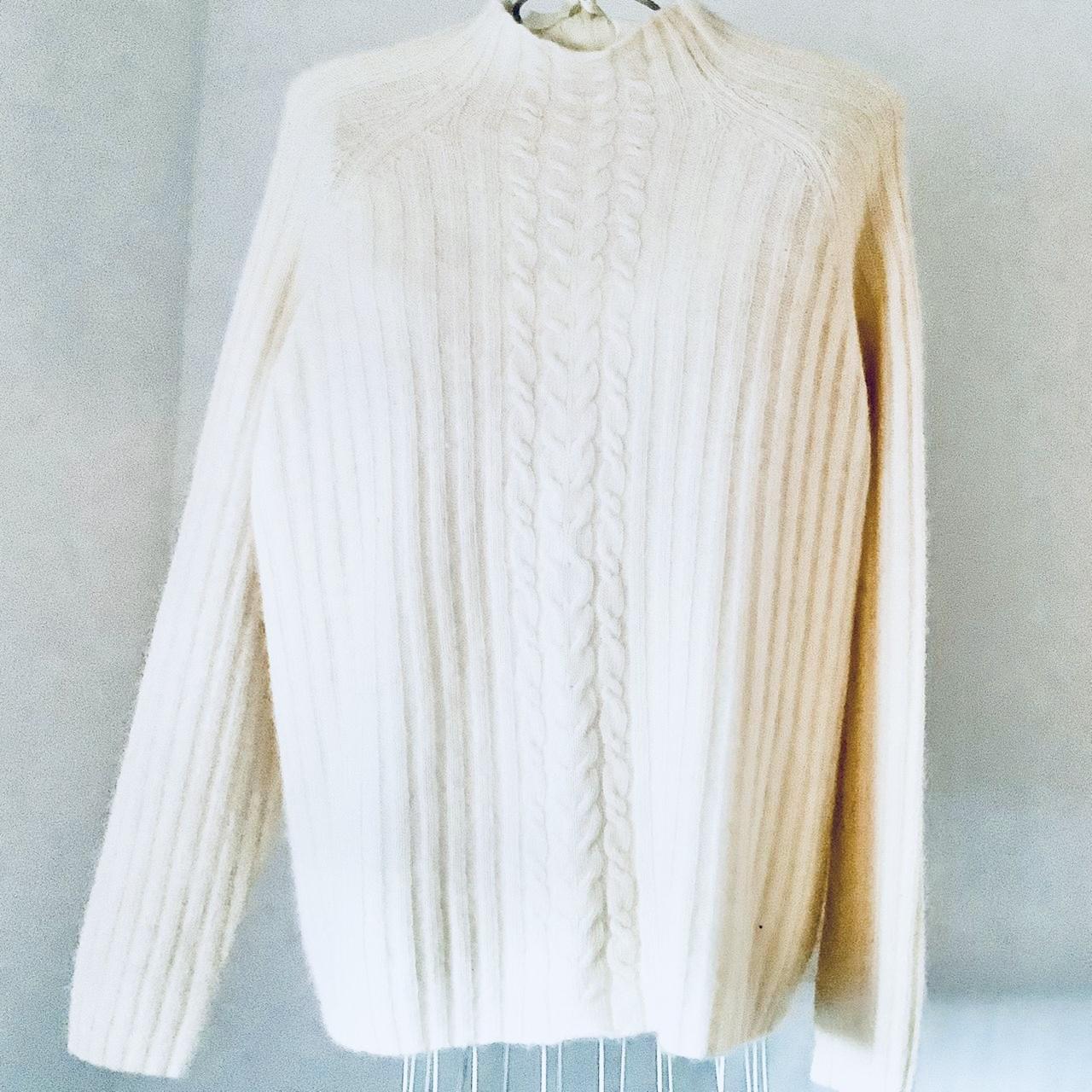 White Stag knit, ivory, mock neck sweater Front... - Depop