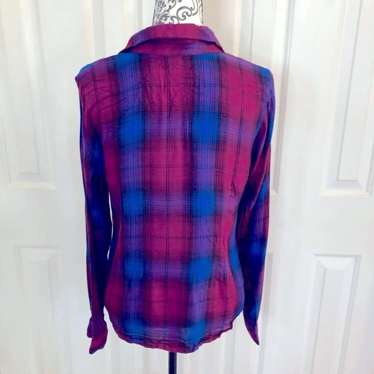 ModCloth blue red and purple plaid super soft... - Depop