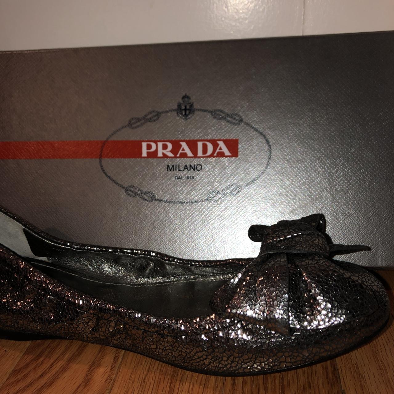 🔥🔥PRICE DROP OG $200🔥🔥 New Prada Silver Flats... - Depop