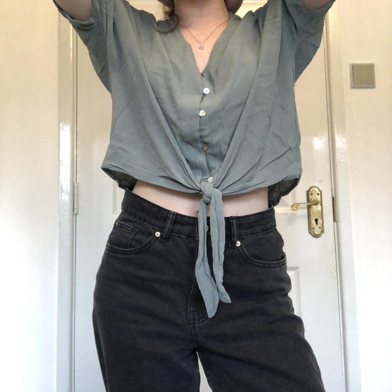 Cute turquoise top with buttons. Only worn once so... - Depop