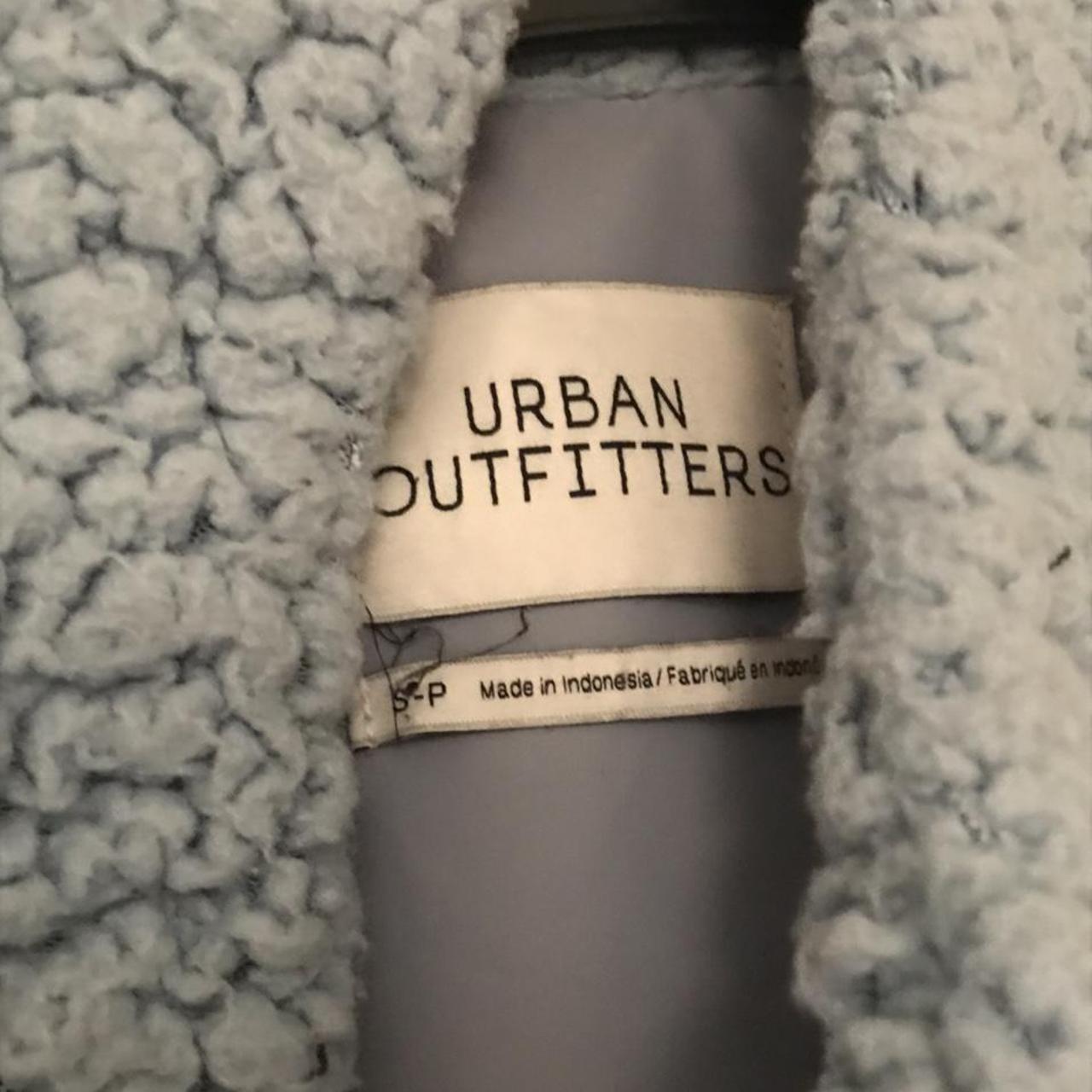 Urban Outfitters blue poopy teddy jacket zip up with... - Depop