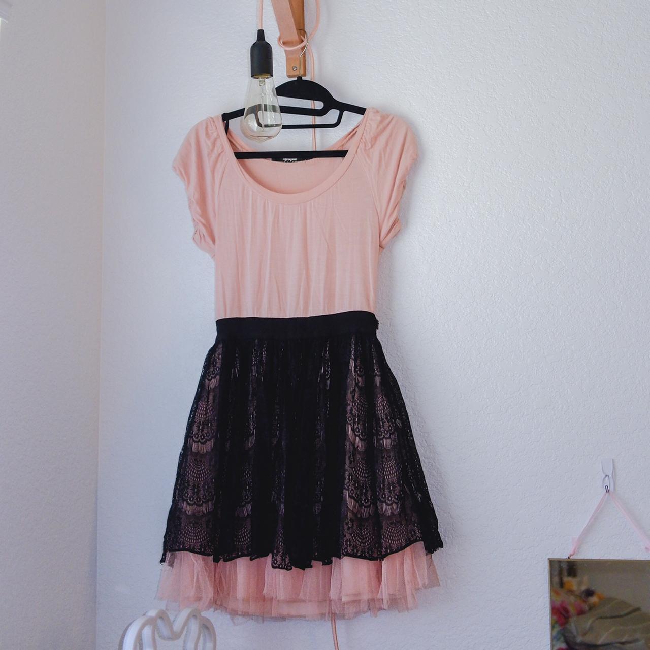 ModCloth Women's Pink and Black Dress | Depop