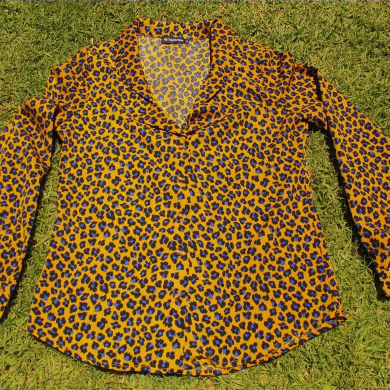 PrettyLittleThing Women's Yellow and Blue Shirt | Depop