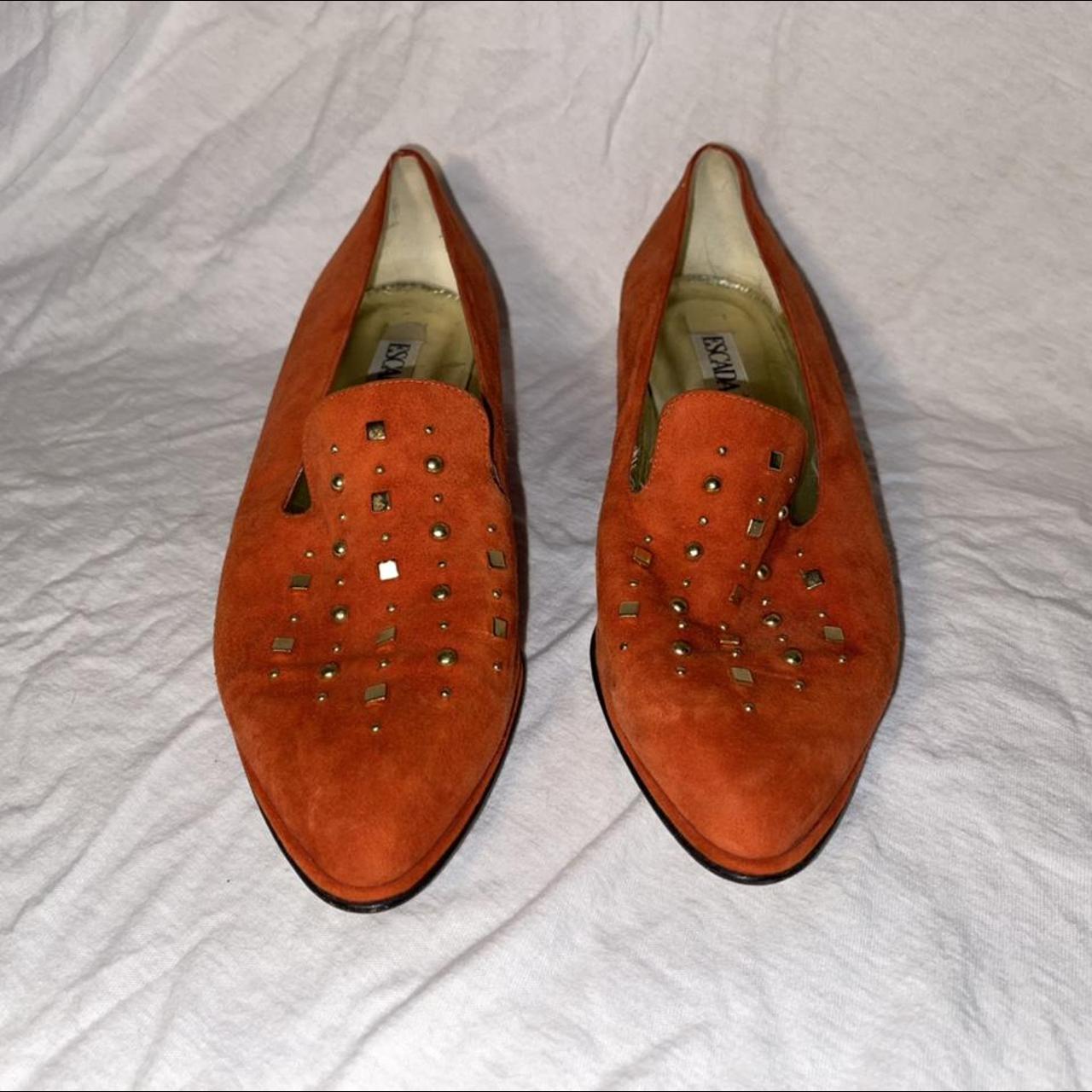 Escada Orange Loafers • These designer shoes are... - Depop