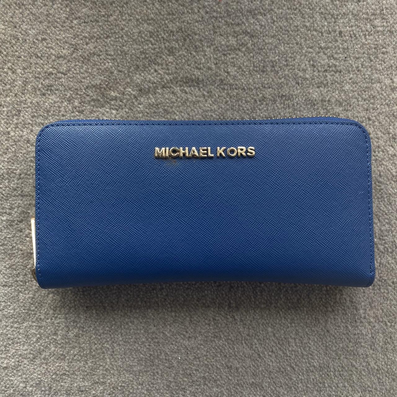 preloved michael kors electric blue wallet, in great... | Depop