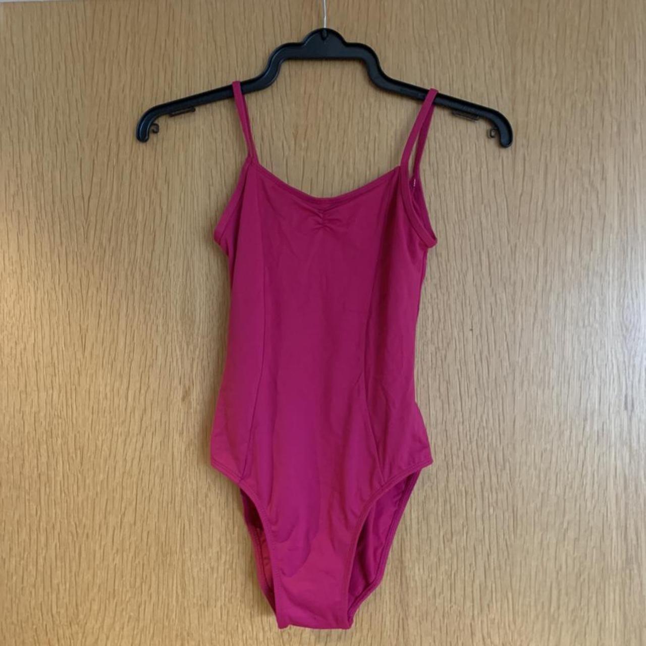 Danceline bright pink leotard with crossover straps... - Depop