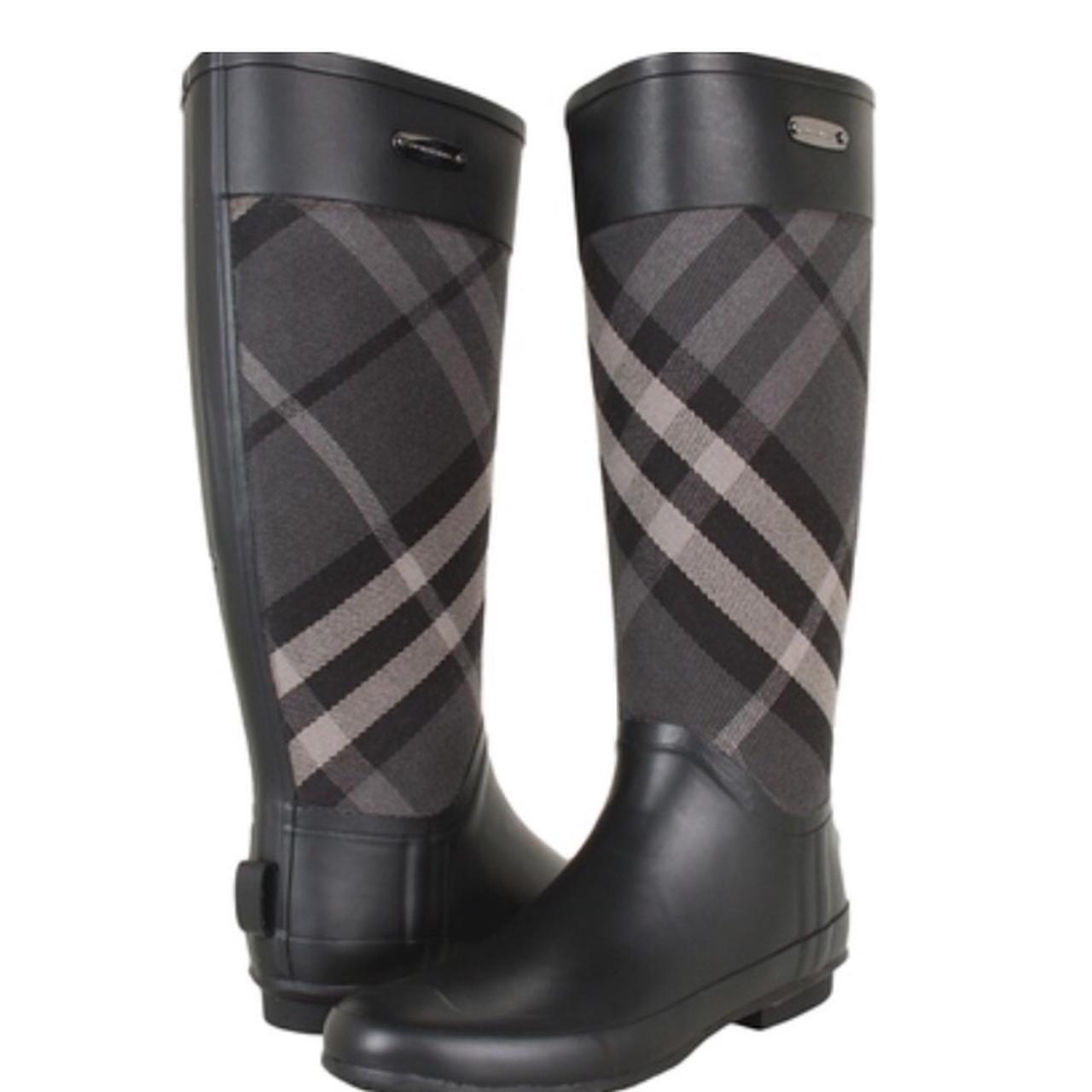 AUTHENTIC BURBERRY BLACK RAIN BOOTS. slightly used.... | Depop