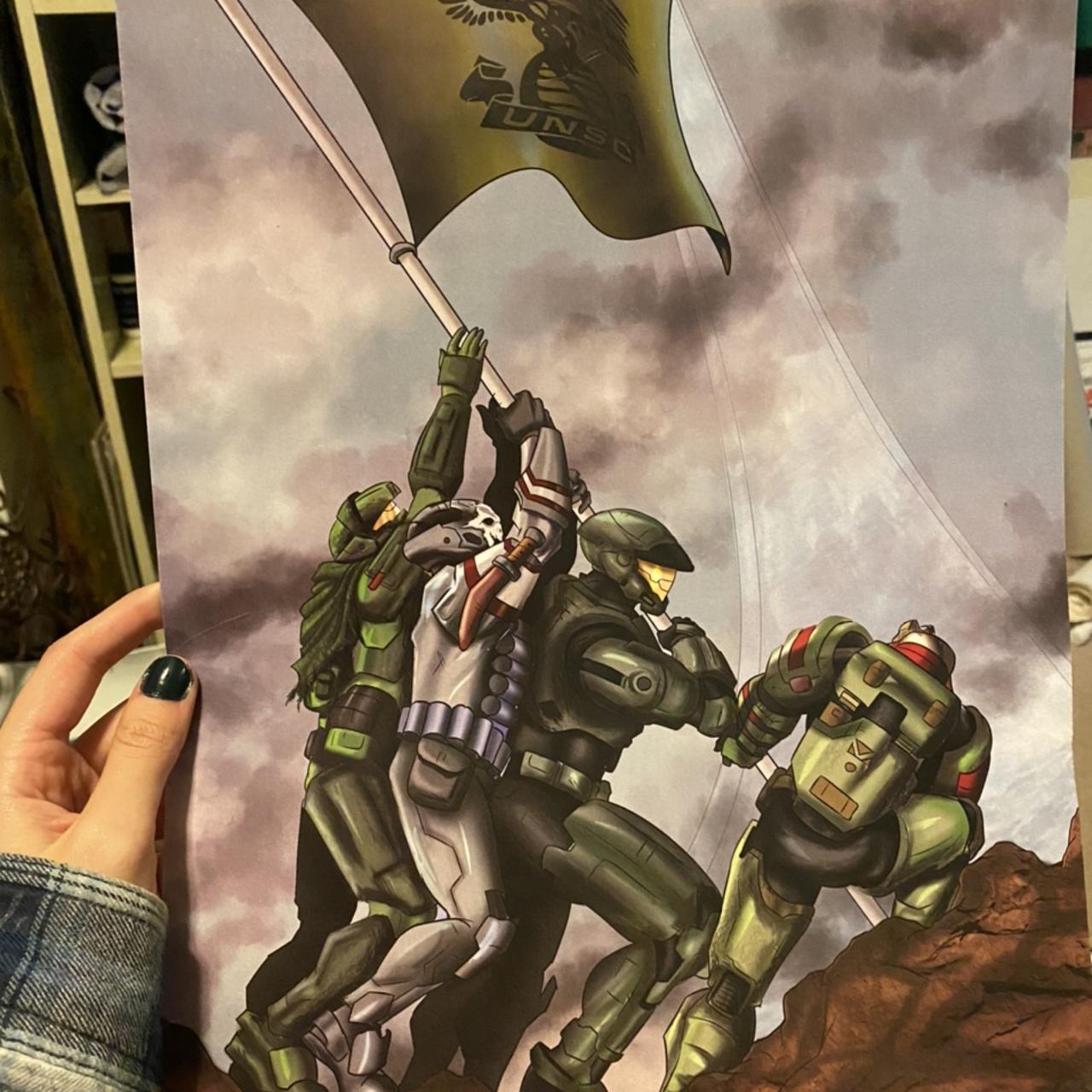 11x17 Halo print. Unsure of the artist! #halo... - Depop