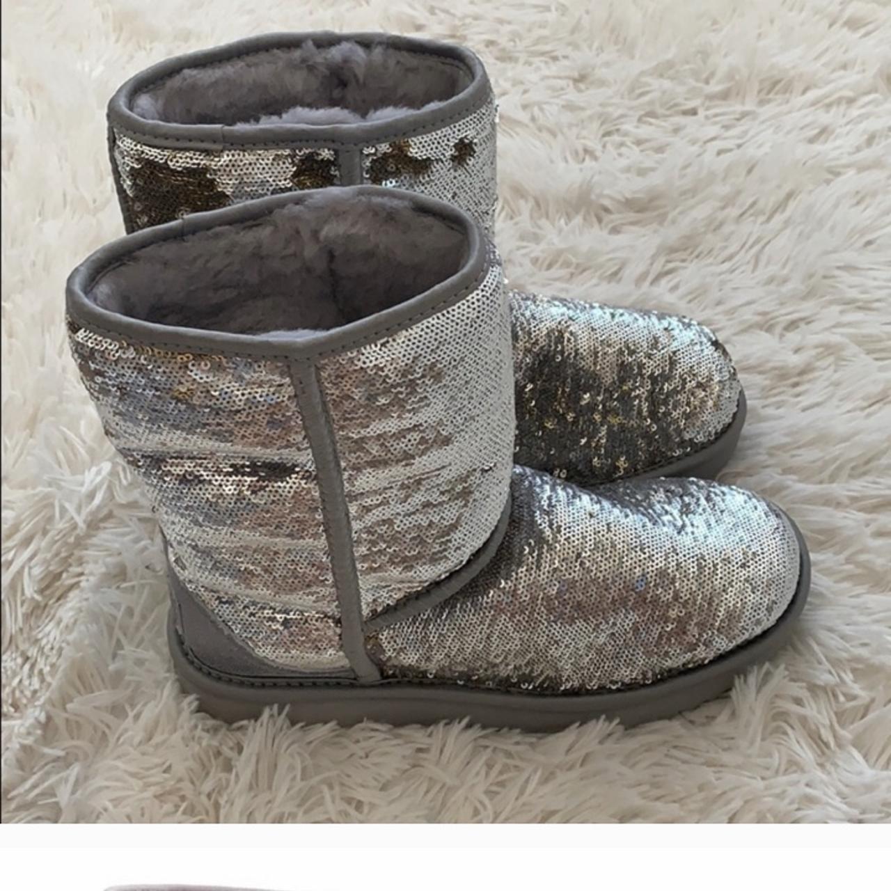 New UGG Classic Short cosmos sequin shearling boot... - Depop