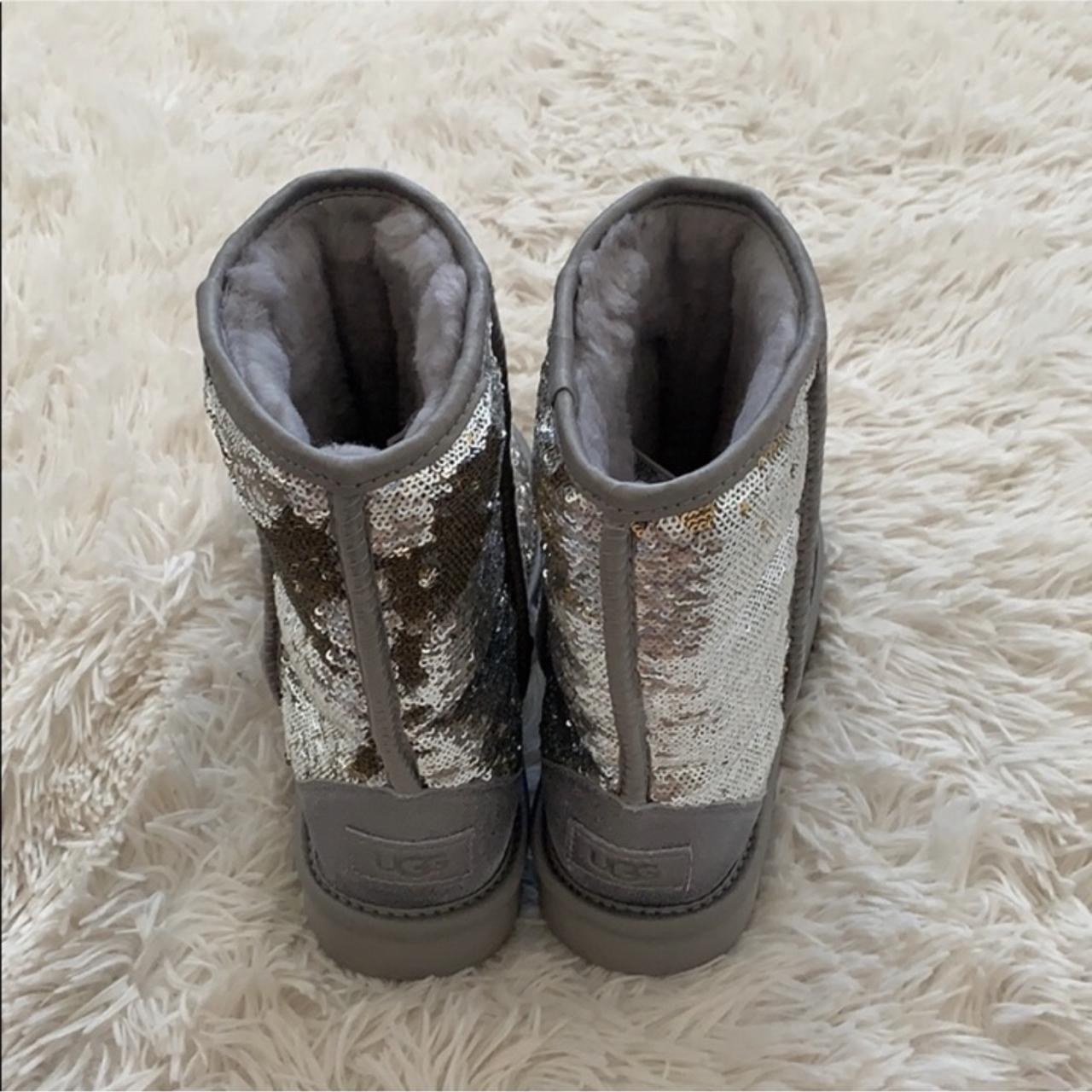 New UGG Classic Short cosmos sequin shearling boot... - Depop