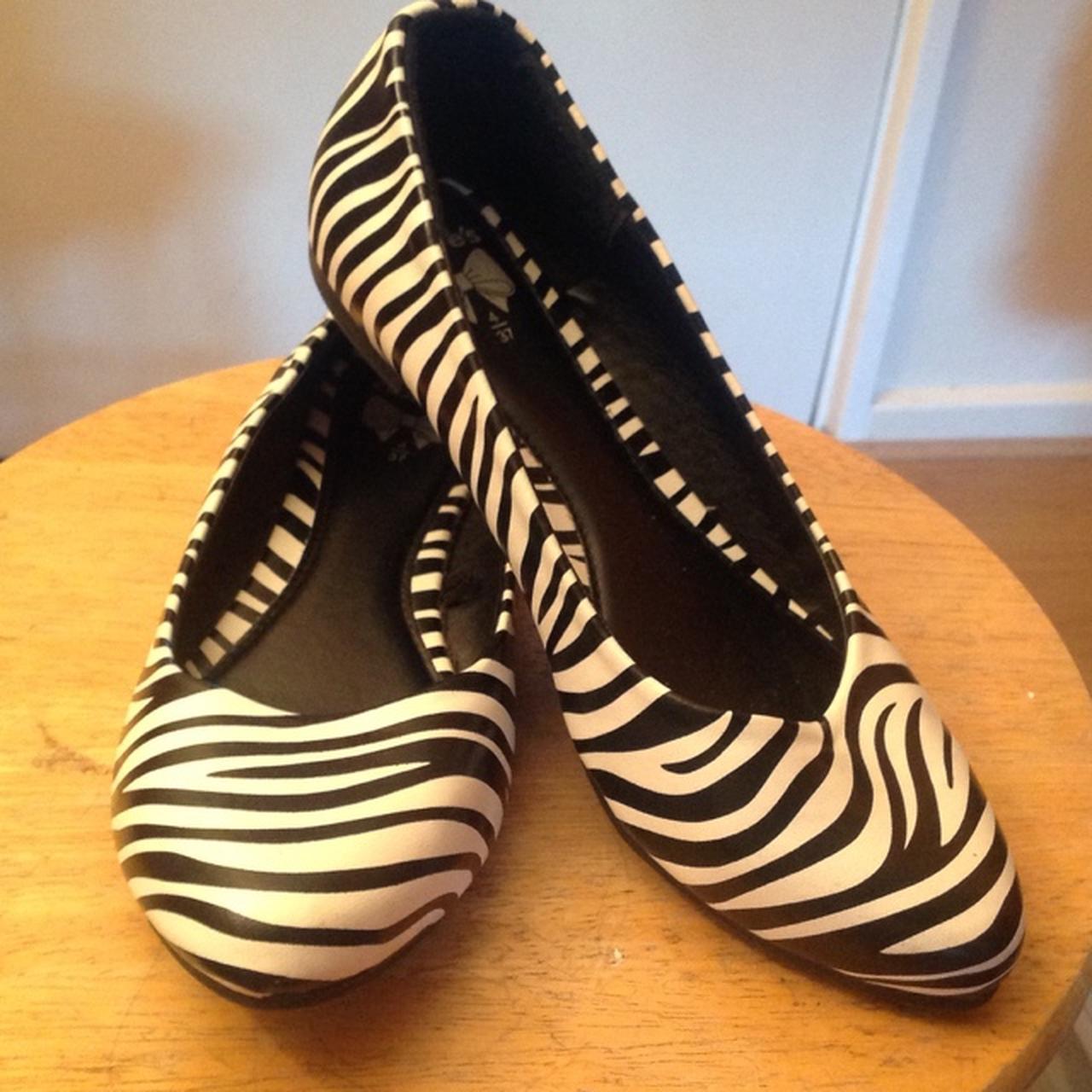 Stunning ballerina shoes zebra print. Claire's... - Depop