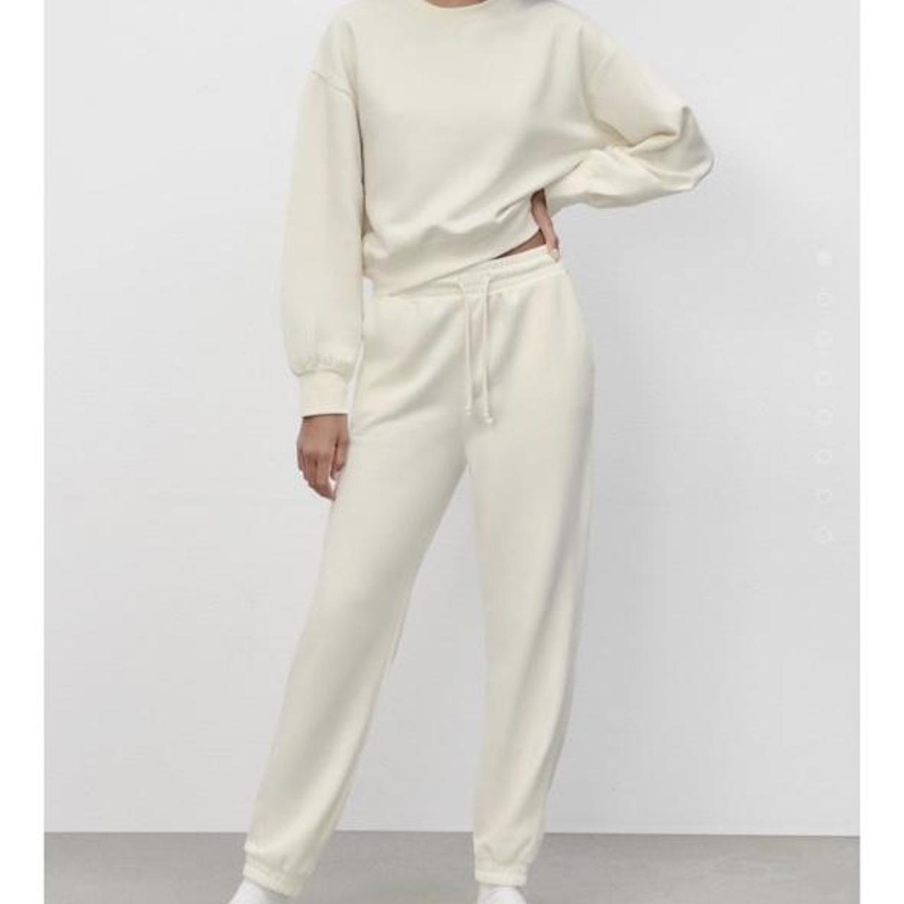 •cream Zara tracksuit •worn handful of times •size... - Depop