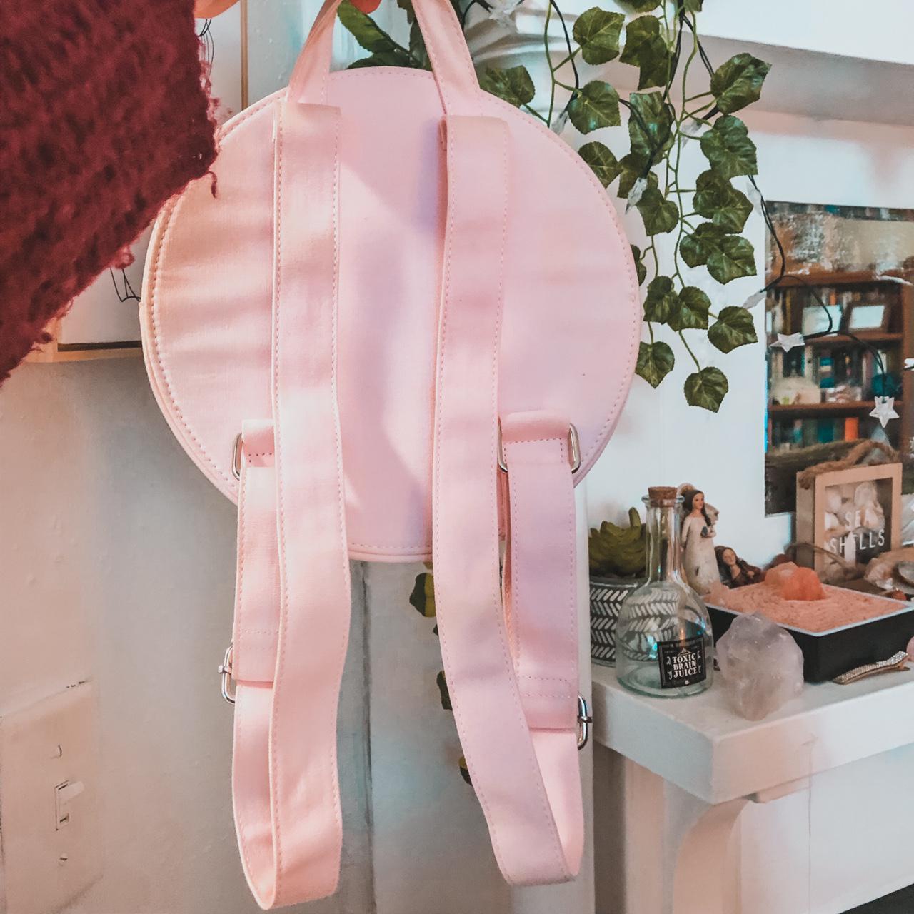 Woven Circle Backpack with Bunny Ears This backpack... - Depop