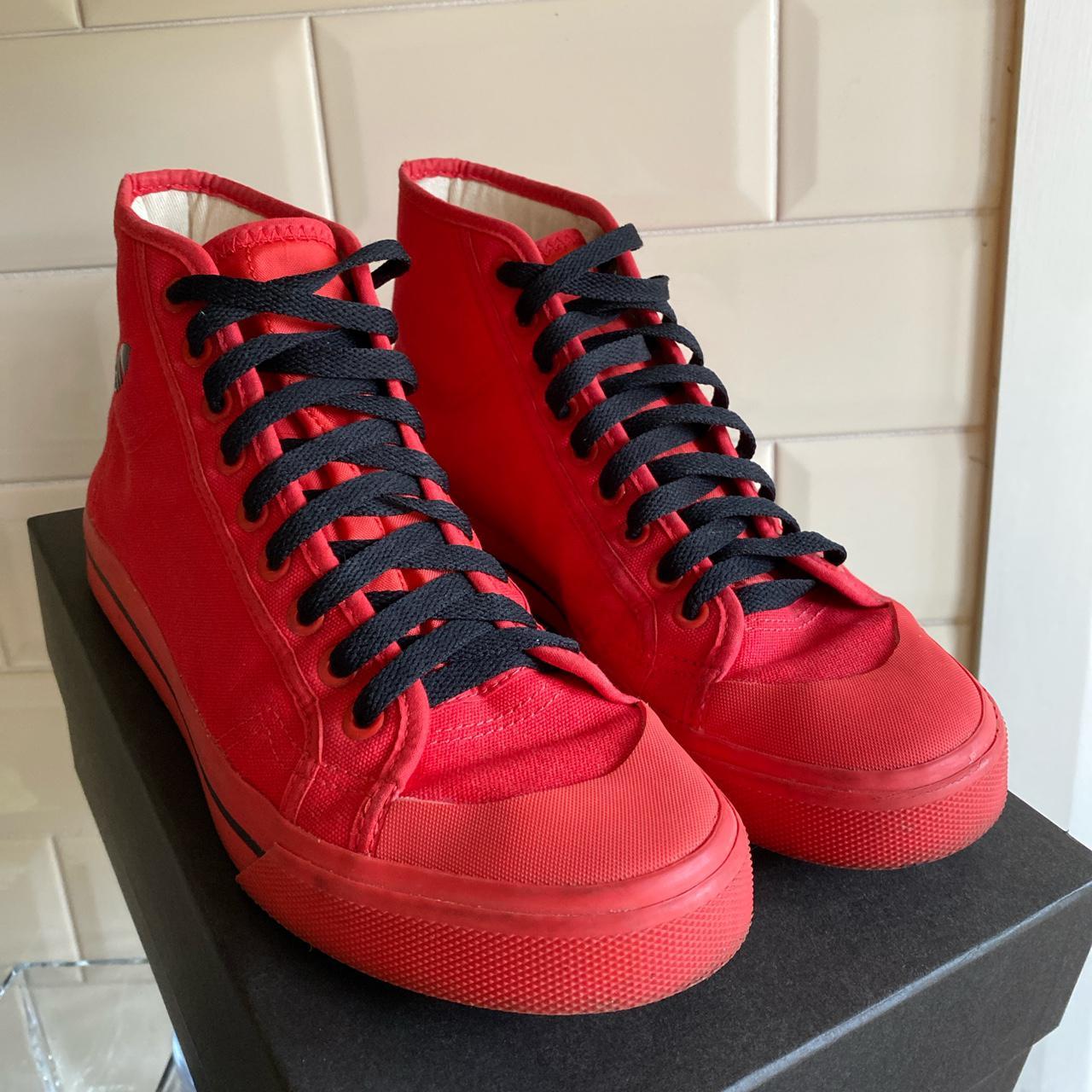 Adidas Men's Red and Black Trainers | Depop